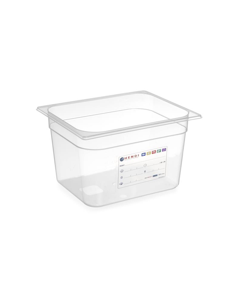 GN 1/2 HACCP container in polypropylene 150mm - Wamma